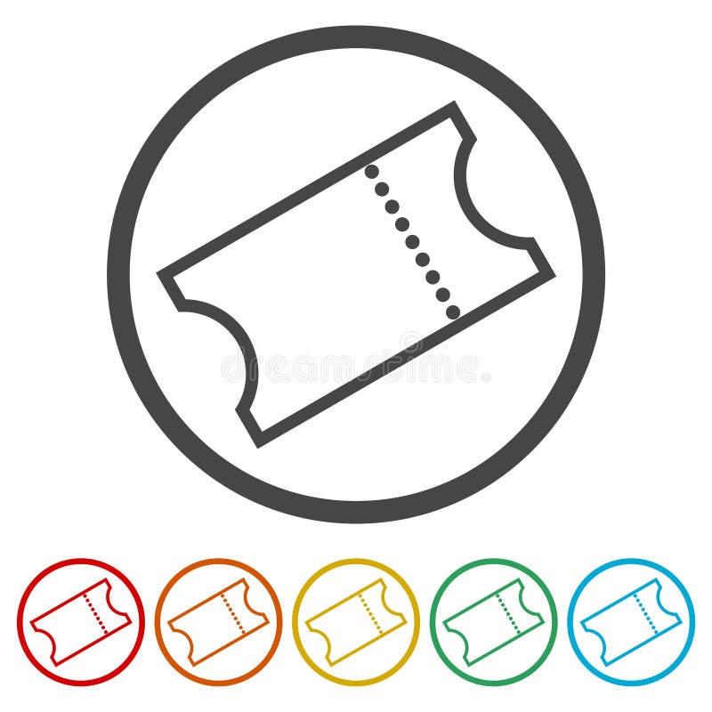 Ticket icon stock vector. Illustration of button, elements - 96373770