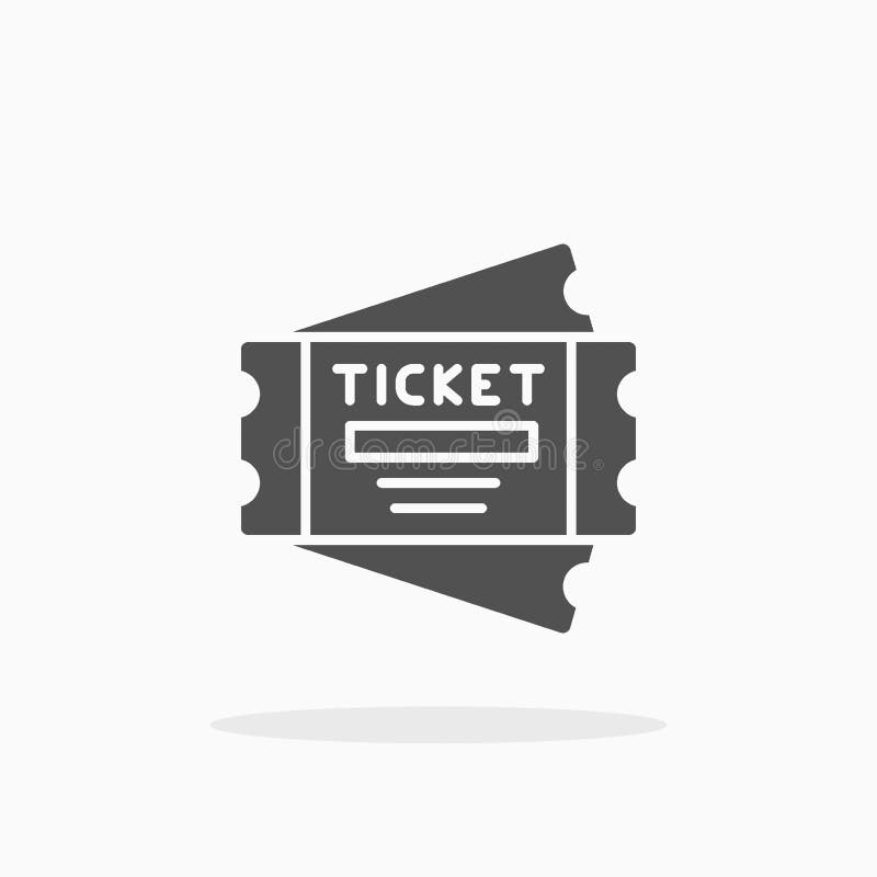 Ticket Icon. Solid Glyph Style Stock Vector - Illustration of graphic ...
