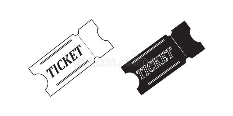 Ticket Icon Vector Flat Outline Vector Illustration Stock Vector ...