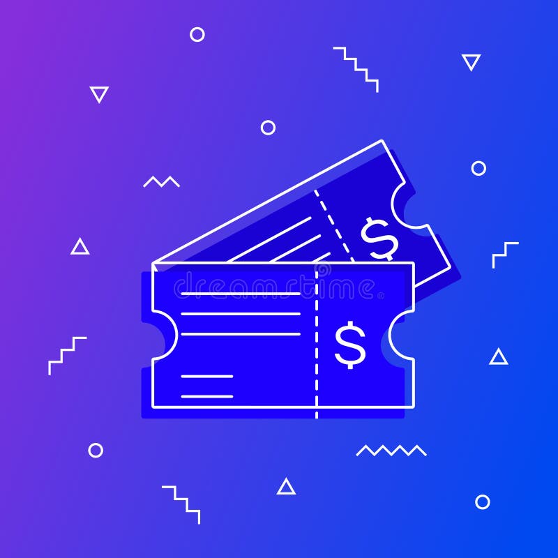 Ticket Icon Vector Illustration in the Flat Style Isolated on a Modern ...