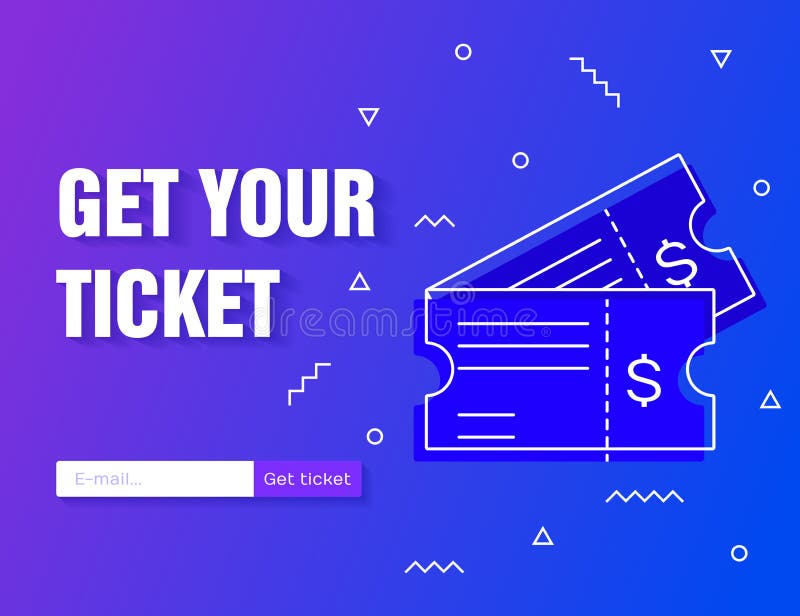Ticket Icon Vector Illustration in the Flat Style Isolated on a Modern ...