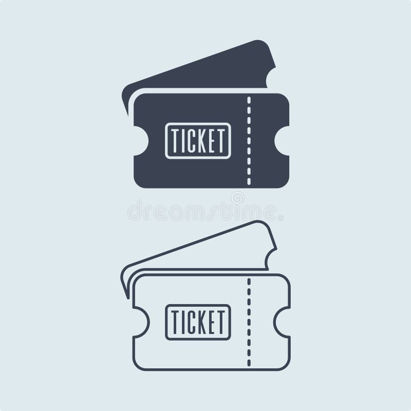 Ticket Icon. Vector Symbol in Flat Simple Outline Style Stock Vector ...