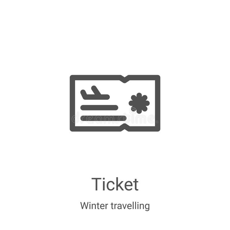 Ticket Icon Vector from Winter Travelling Collection. Thin Line Ticket ...