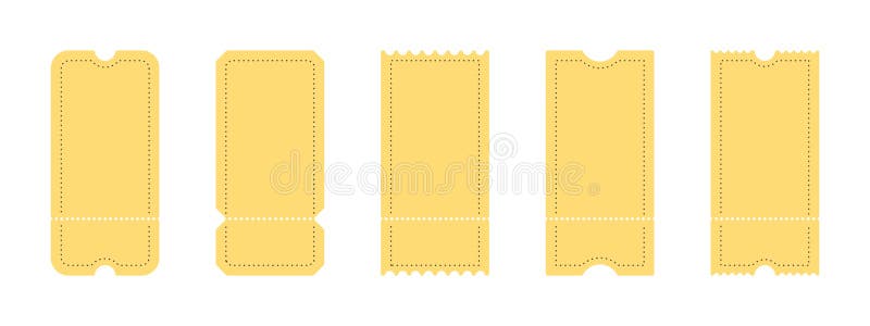 Ticket Icons. Coupon Icons. Various Yellow Ticket Templates Stock ...