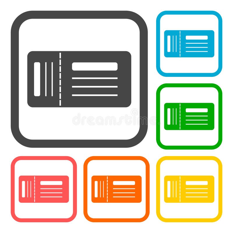 Yellowr Color Ticket Icons On Bluebackground Stock Vector ...