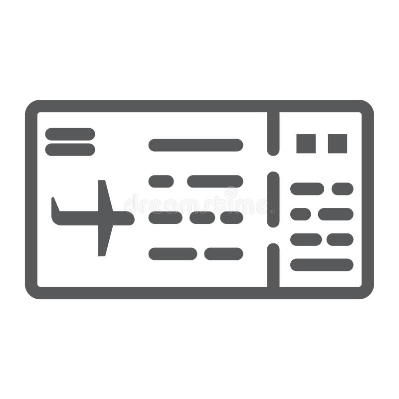 Air Ticket Line and Glyph Icon, Travel and Airport, Airplane Ticket ...