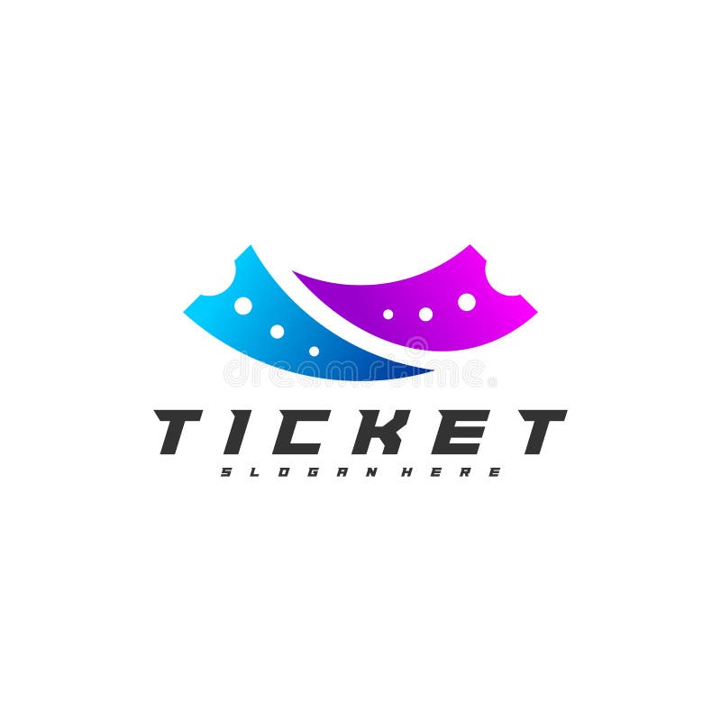 Ticket Logo Design Concept Vector, Template, Creative Design, Icon ...