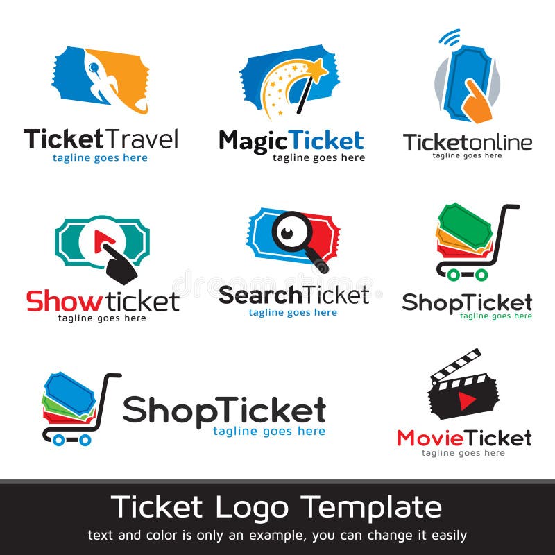 Ticket Logo Template Design Vector Stock Vector - Illustration of icon ...