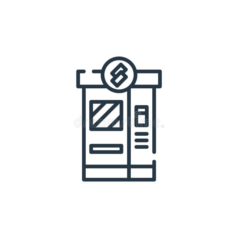 Ticket Machine Icon Vector from Public Transportation Concept. Thin ...