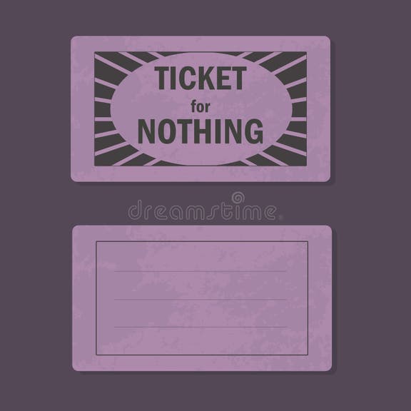 Purple Ticket for Nothing, Bipartite Stock Vector - Illustration of ...