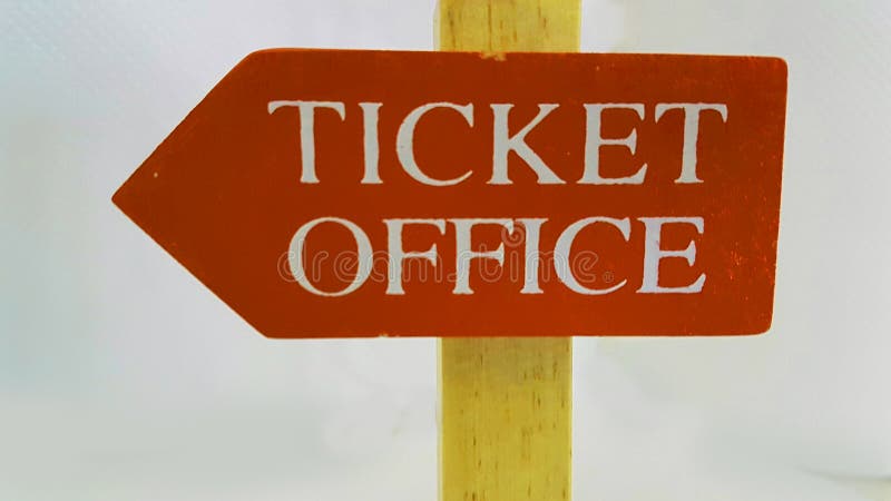 Ticket Office Red Arrow Sing Showing the Direction Stock Photo - Image ...