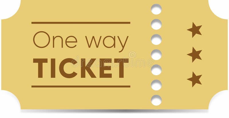 Ticket. One way ticket stock vector. Illustration of ticket - 398071936