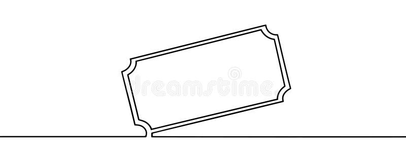 Ticket Outline Icon Vector Isolated. Continuous One Line Drawing Stock ...