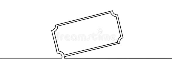 Ticket Outline Icon Vector Isolated. Continuous One Line Drawing Stock ...