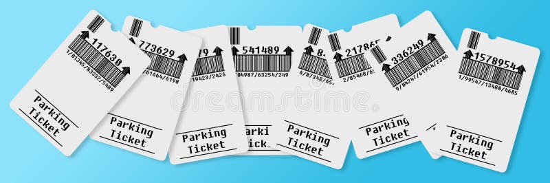 Ticket for Parking Area Concept Image - Bar Code and Code Numbers are ...