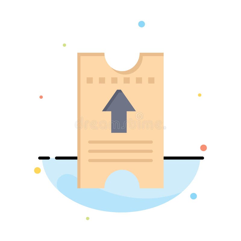 Ticket, Pass, Hotel, Arrow Abstract Flat Color Icon Template Stock ...