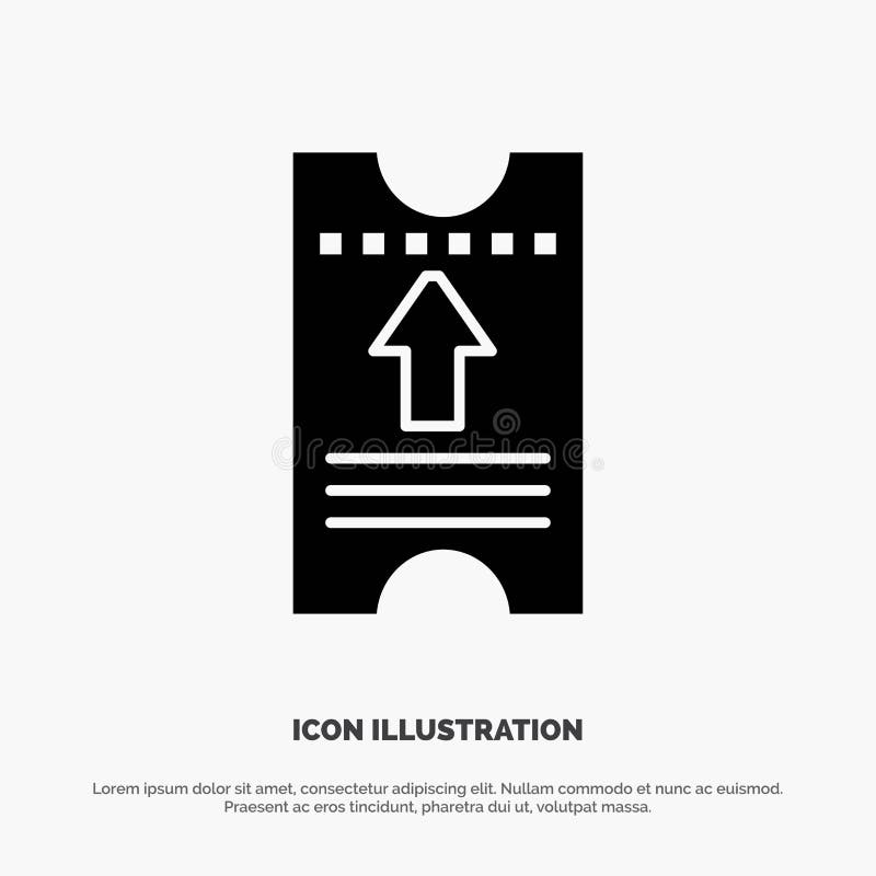 Ticket, Pass, Hotel, Arrow Solid Black Glyph Icon Stock Vector ...