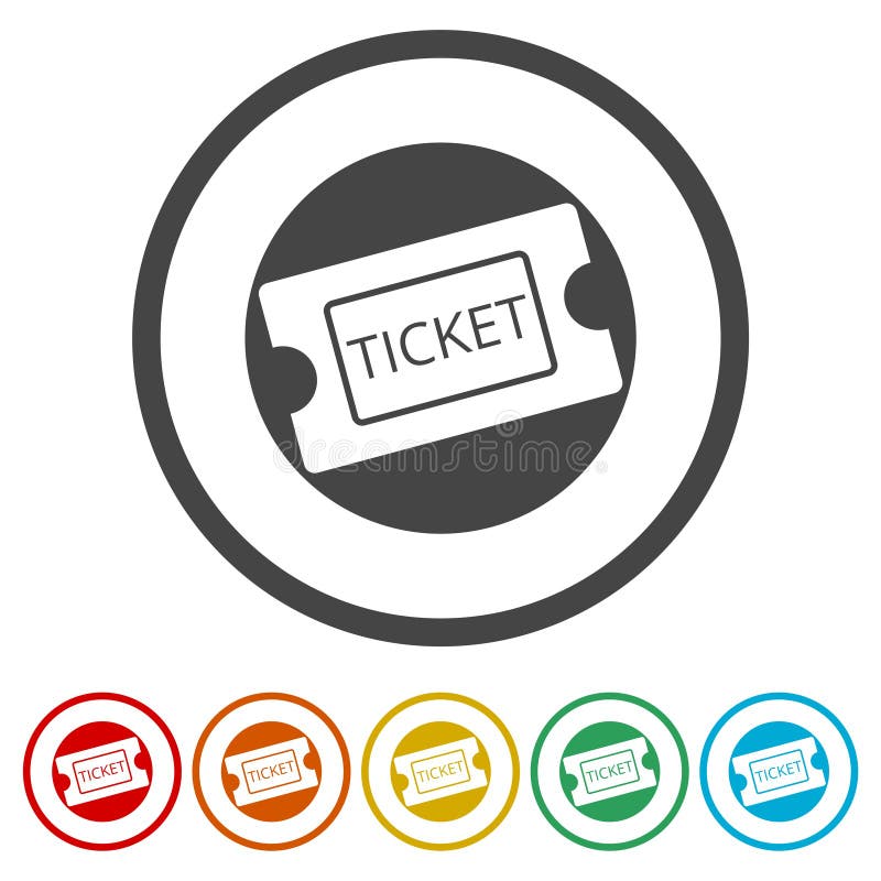 Ticket Ring Icon, Color Set Stock Vector - Illustration of circle ...