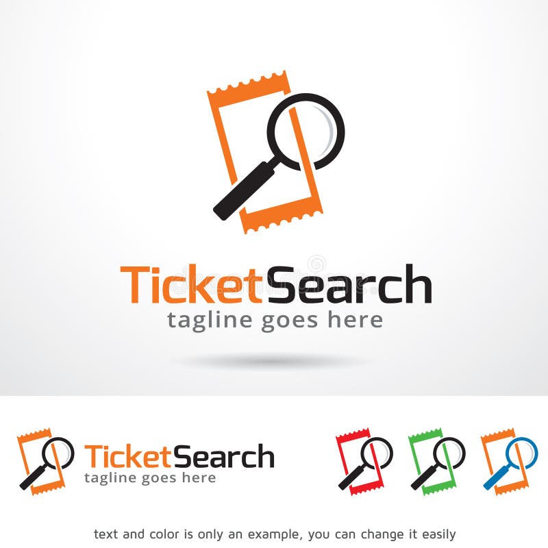 Ticket Search Logo Template Design Vector Stock Vector - Illustration ...