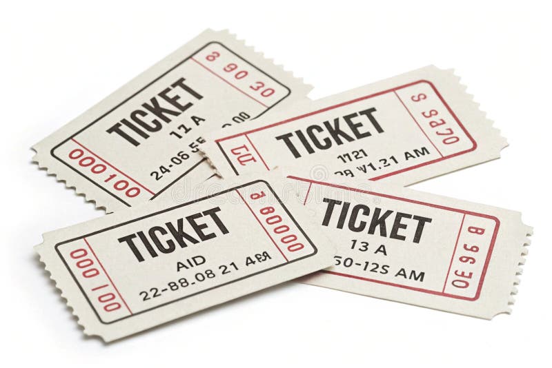 Ticket Set: Paper Ticket Stubs Isolated with Clipping Path Stock ...