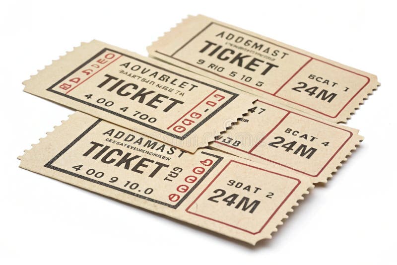 Ticket Set: Paper Ticket Stubs Isolated with Clipping Path Stock ...