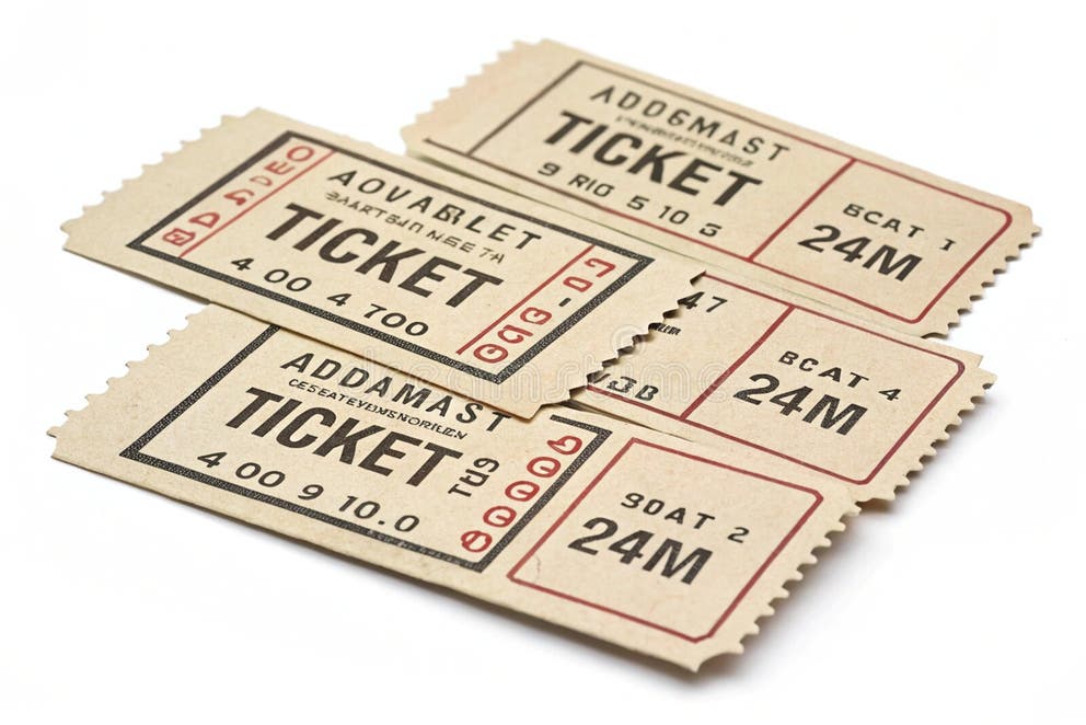 Ticket Set: Paper Ticket Stubs Isolated with Clipping Path Stock ...