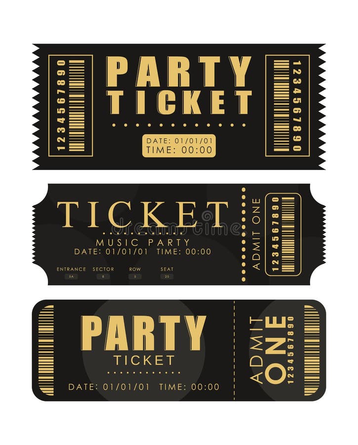 Ticket Set. Pass Card Design. Isolated on White Background. Vector ...