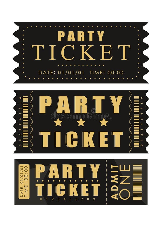 Ticket Set. Pass Card Design. Isolated on White Background. Vector ...