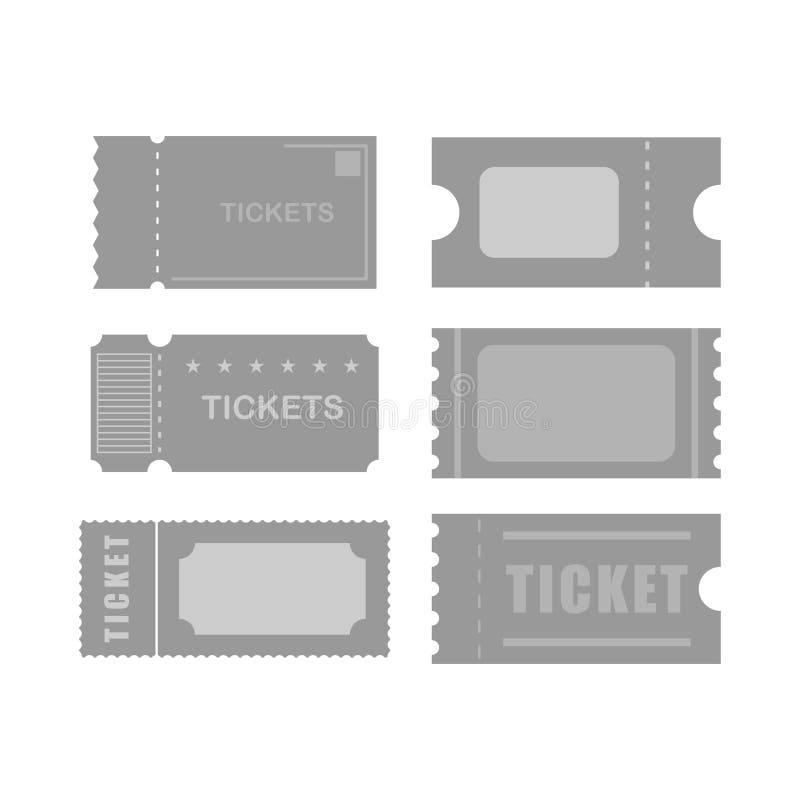 Ticket shape icons set stock illustration. Illustration of access ...