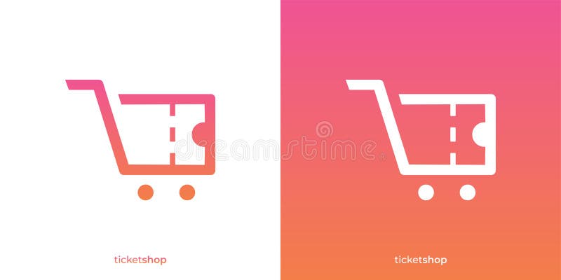 Simple Ticket Shop Logo. Shopping Cart and Ticket Icon Graphic Stock ...
