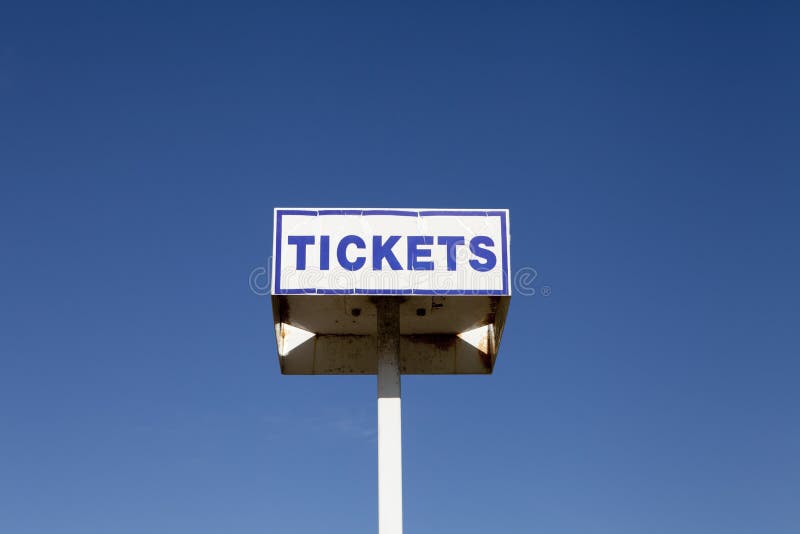 Ticket sign stock image. Image of blue, post, event, advertising - 24927811