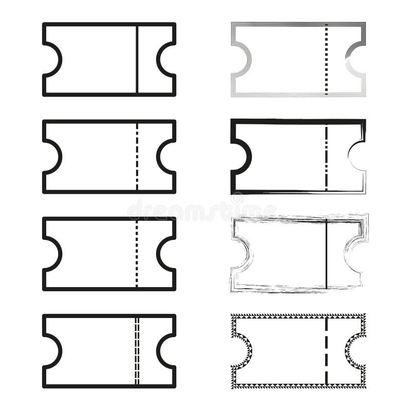 Ticket Stub Elements. Coupon Tear Marks. Perforated Vector Paper. Event ...