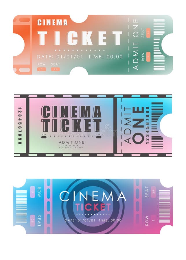 Ticket Template Set Pass Card Design Isolated Vector Stock Vector Illustration Of Entrance
