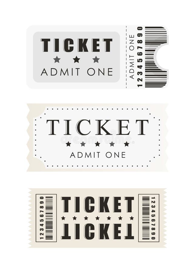 Ticket Set. Pass Card Design. Isolated. Vector Illustration. Stock ...