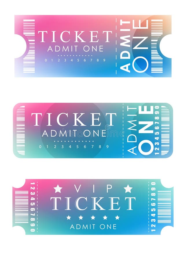 Ticket Template Set. Ready Design for Your Business. Isolated. Vector ...