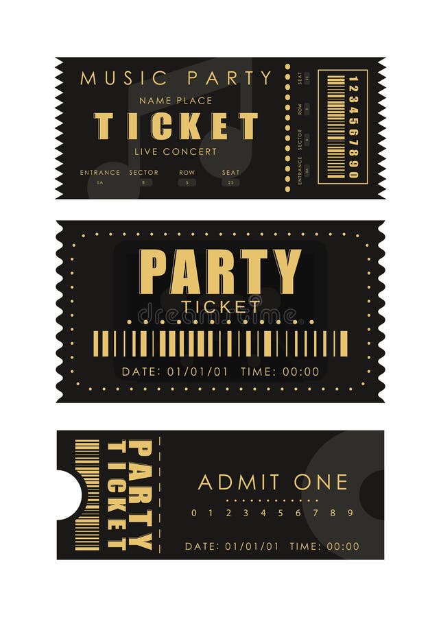 Ticket Template Set. Ready Design for Your Business. Isolated. Vector ...