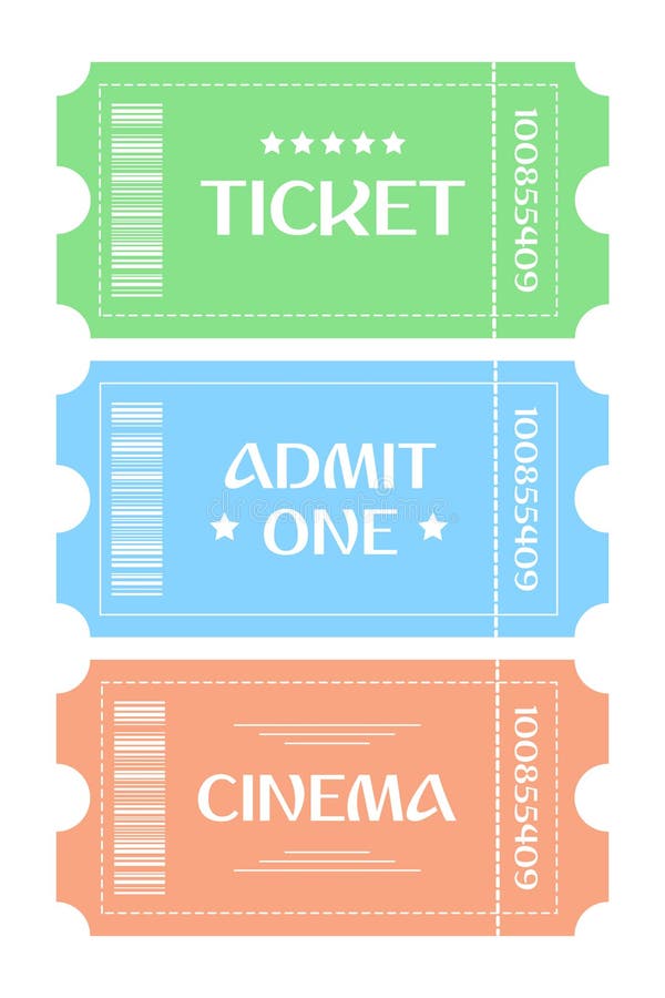 Ticket Template in Three Colors. Ticket Vector Illustration Stock ...