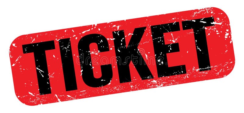 TICKET Text on Red-black Grungy Stamp Sign Stock Illustration ...