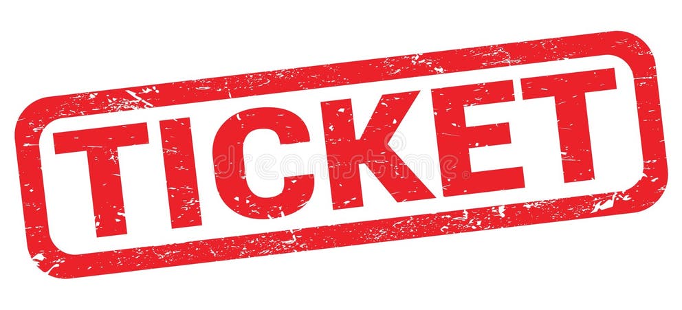 TICKET Text Written on Red Rectangle Stamp Stock Illustration ...