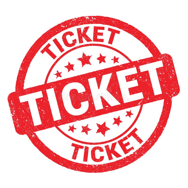 TICKET Text Written on Red Stamp Sign Stock Illustration - Illustration ...