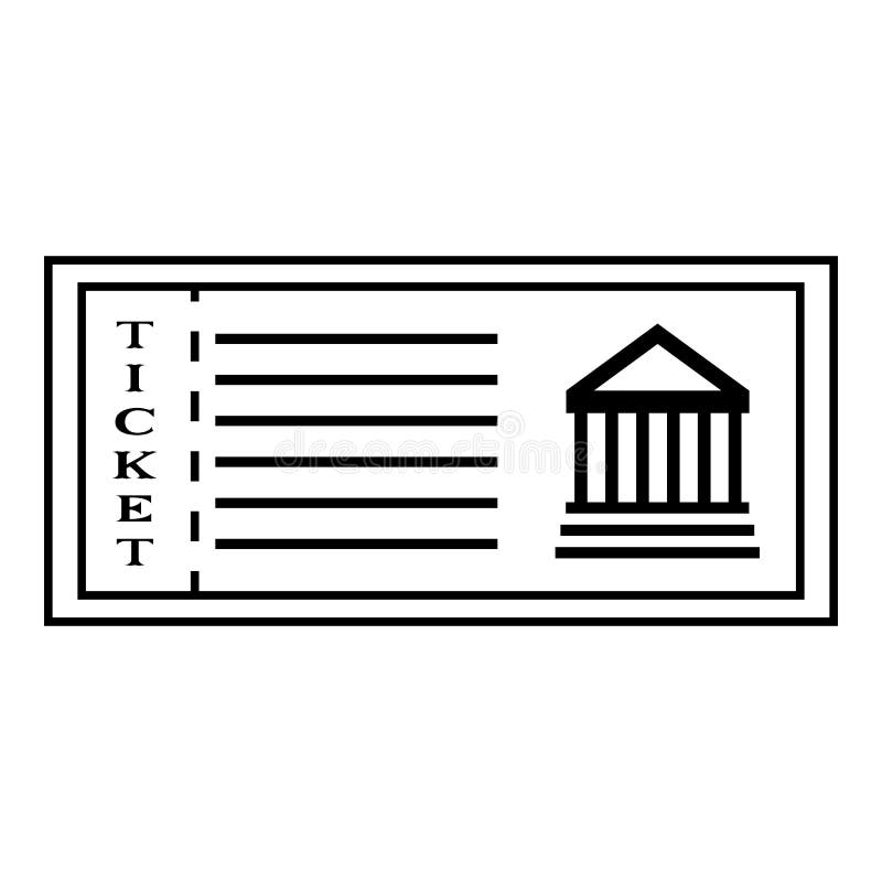 Museum Ticket Icon, Flat Style Stock Vector - Illustration of ...