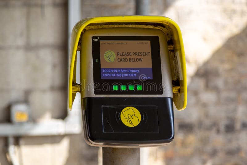 A Ticket or Travel Card Scanner Point on a Train Station Platform ...