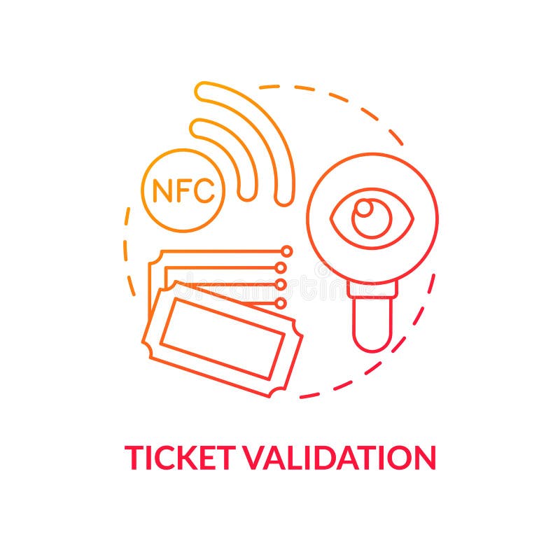 Ticket Validation Red Gradient Concept Icon Stock Vector - Illustration of system, pictogram ...
