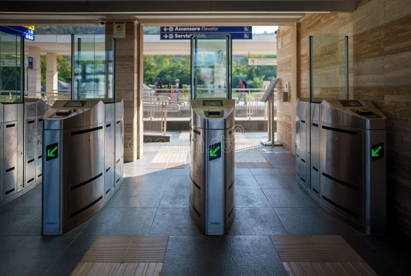 Ticket validator gates editorial photography. Image of check - 273161872