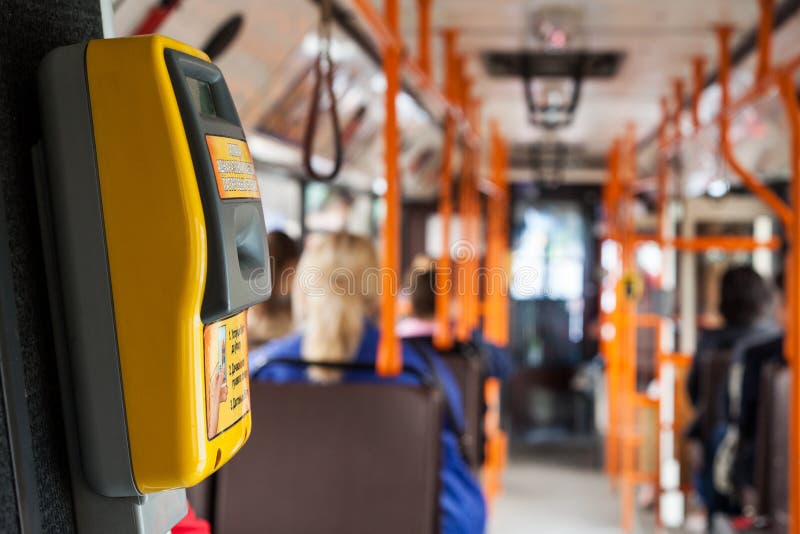 Ticket Validator on a Public Transport Bus Stock Photo - Image of ...
