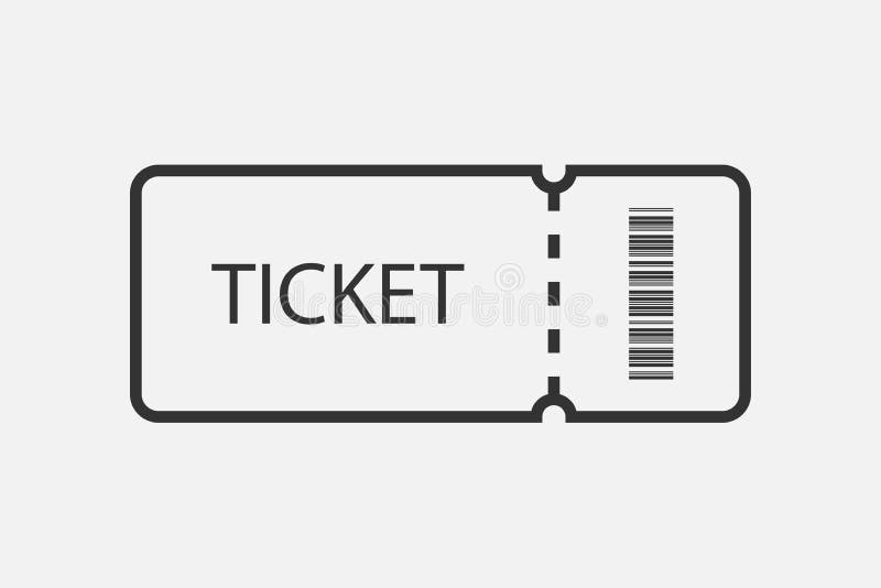 Ticket Vector Icon in Line Design. Ticket Icon with Barcode Stock ...