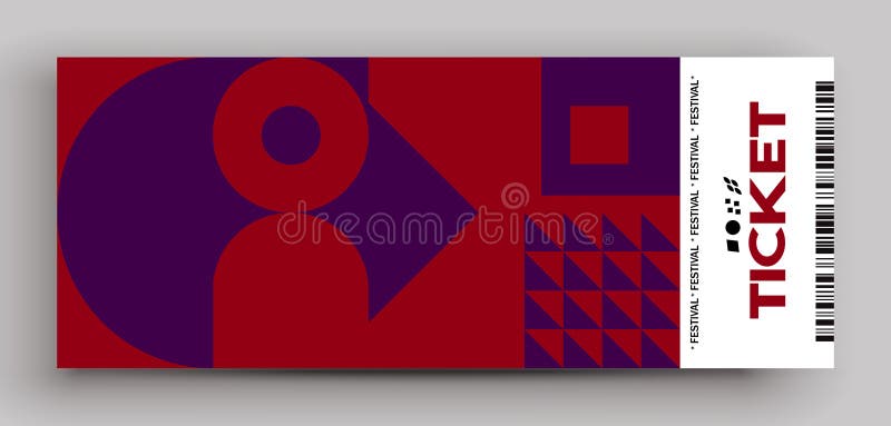 Ticket Vector Template Layout with Abstract Pattern Design Graphics ...