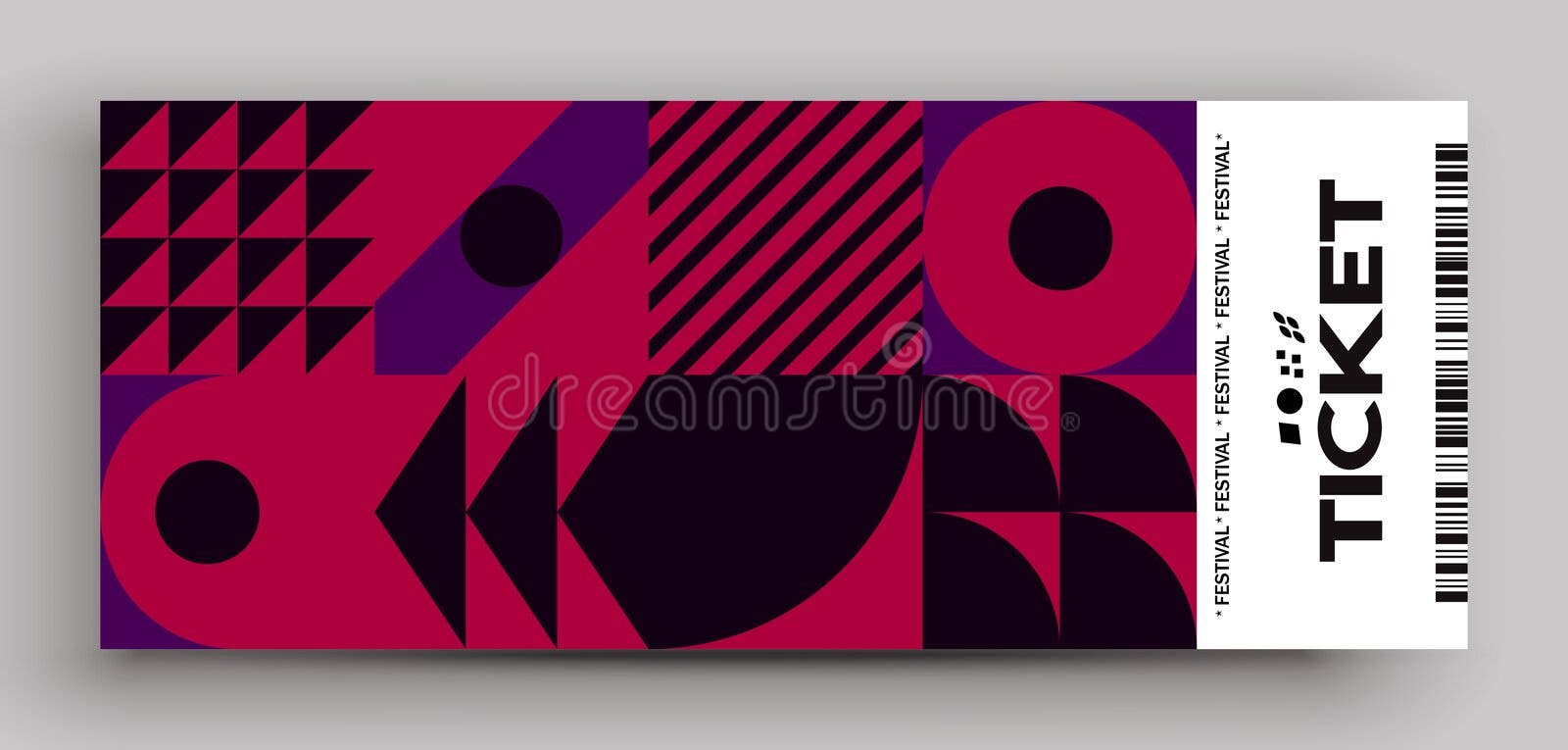 Ticket Vector Template Layout Set Happy Birthday. Festive Illustration ...