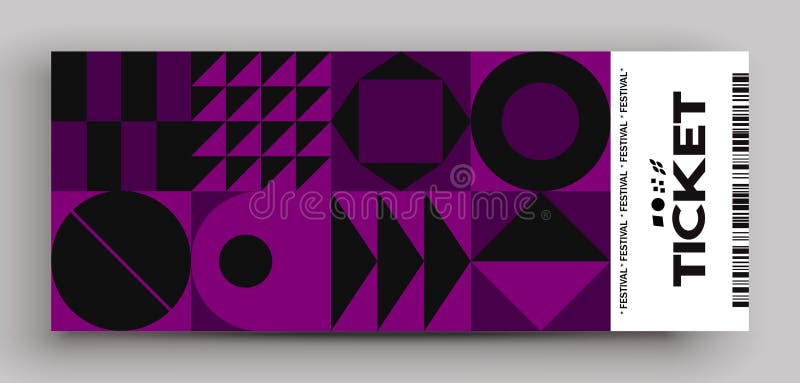 Ticket Vector Template Layout with Abstract Pattern Design Graphics ...