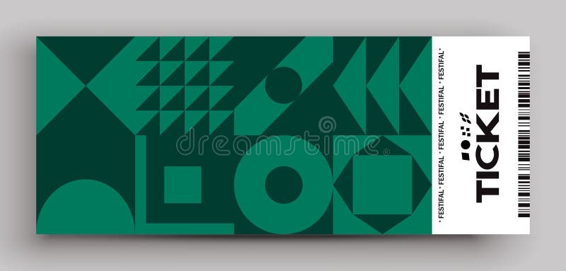 Ticket Vector Template Layout with Abstract Pattern Design Graphics ...